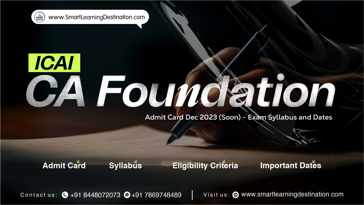 ICAI CA Foundation Admit Card Dec 2023 (Soon) - Exam Syllabus and Dates